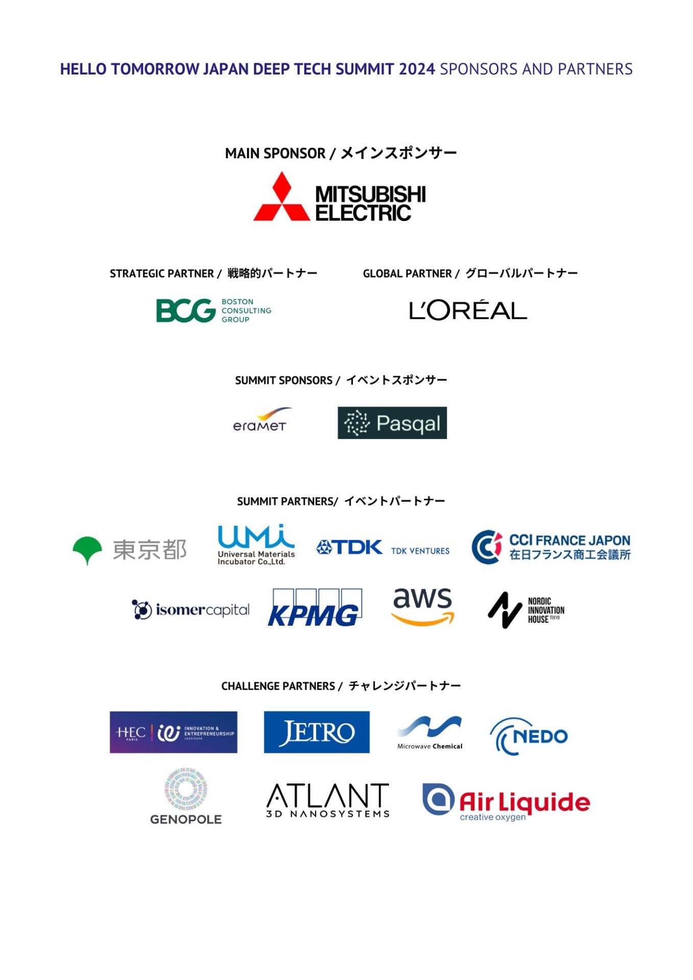 Hello Tomorrow Japan Summit (jp) – Hello tomorrow Japan